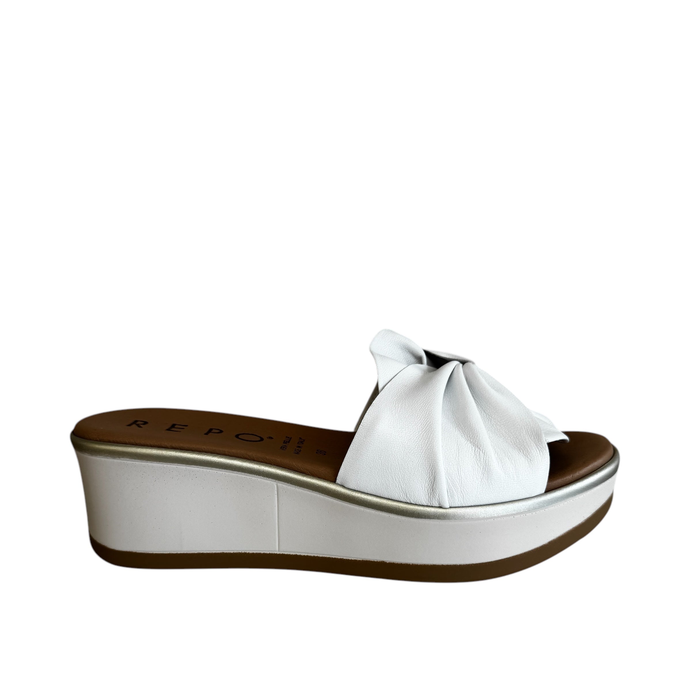 Repo White Wedge Slider – Lusana Shoe Boutique